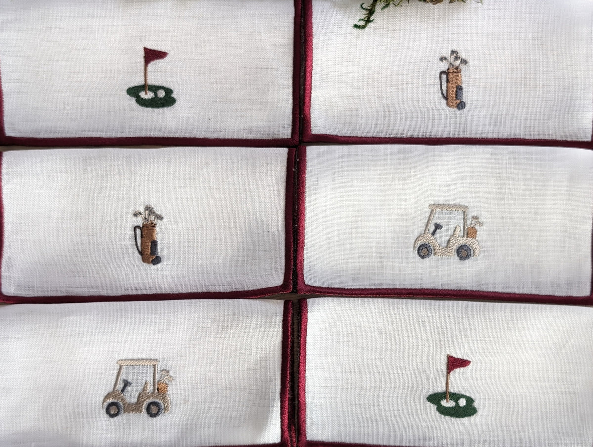 GOLF: Golf cocktail linen napkin (set of 6) – Petit Ménage SL